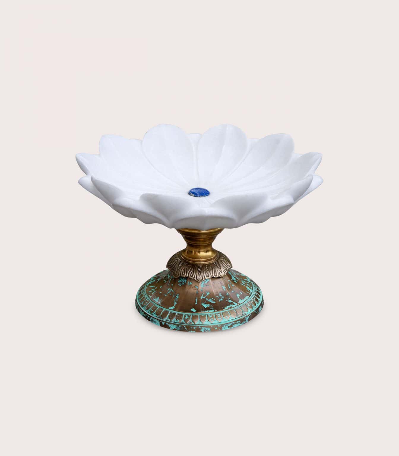 White Marble Lotus Stand | Beyond Square